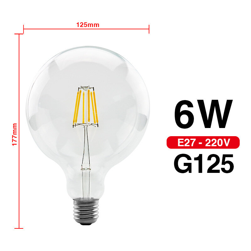 Кросс-бордер Эдисон LED лампа с нитью накаливания энергосберегающая лампа E27 с винтовым основанием прозрачное стекло ретро E14 лампа для освещения гостиной