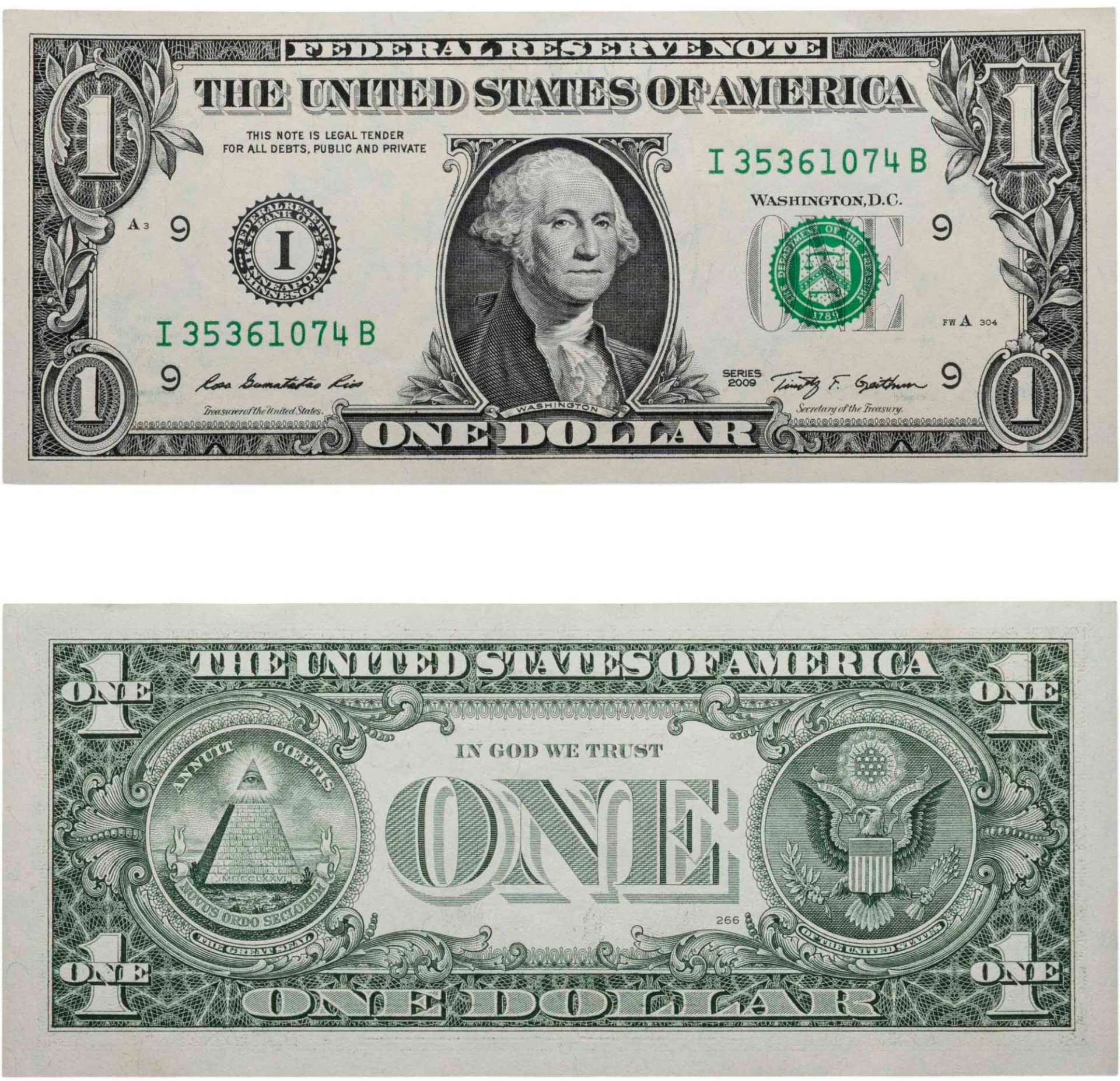 США 1 доллар 2009 год Pick 530 I-Миннеаполис