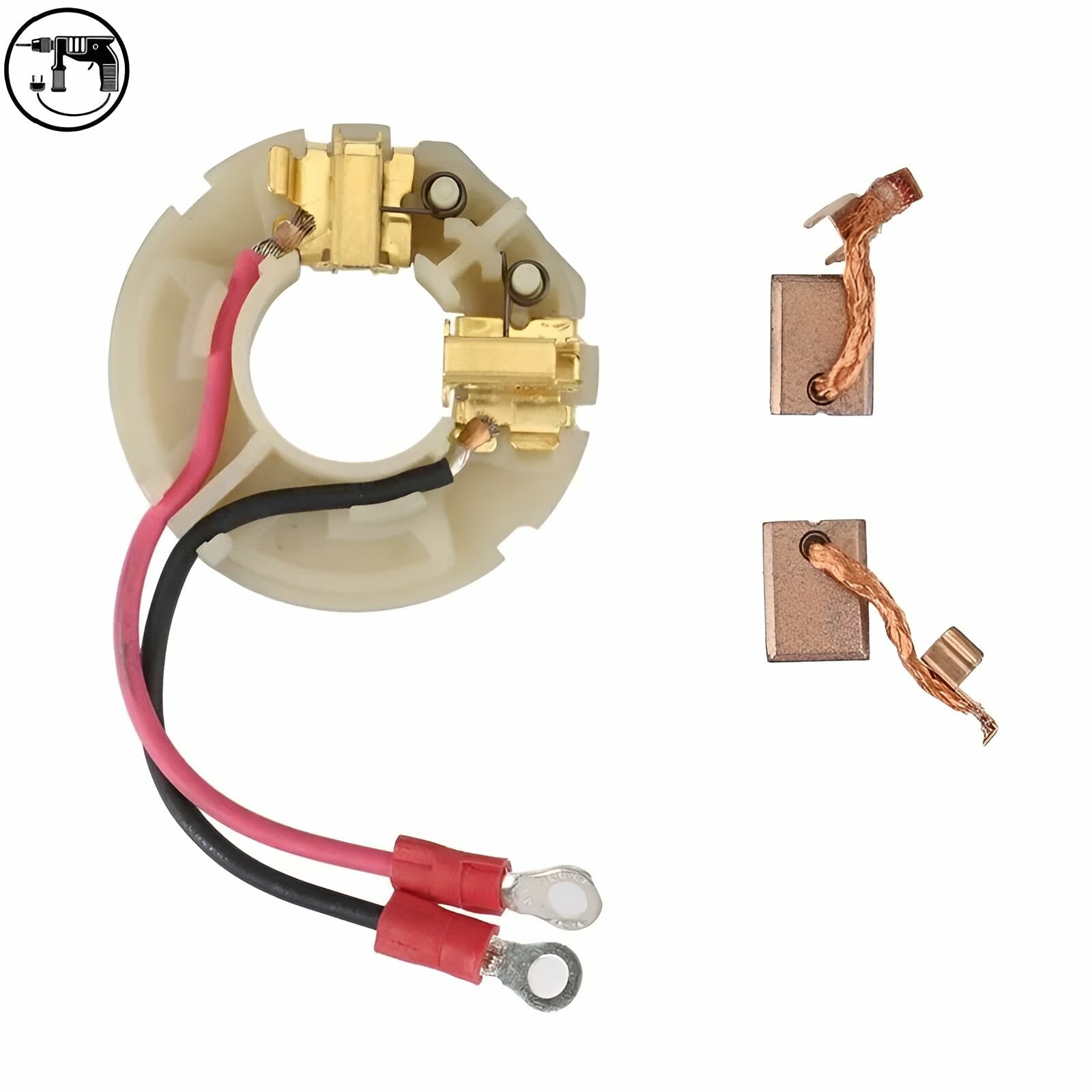 Оригинал Щеткодержатель в сборе с щётками Mak-ita DDF448, DDF458 638991-1/638614-1