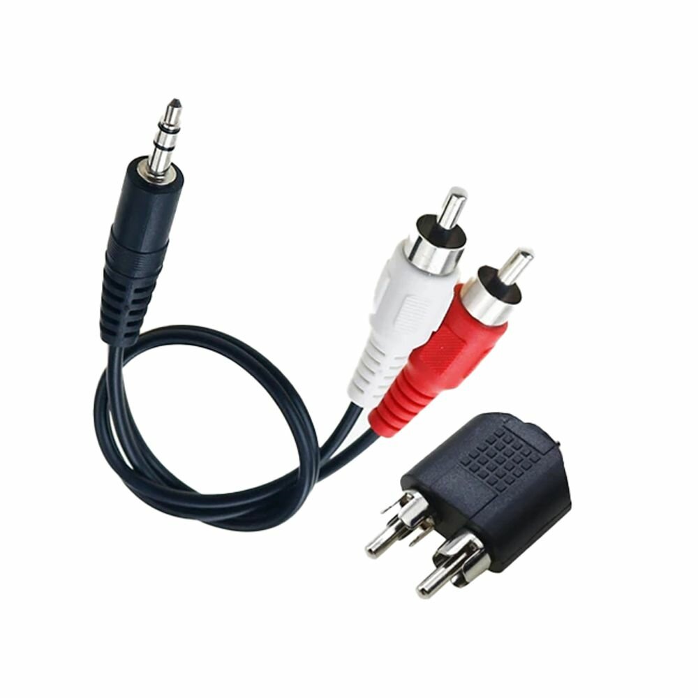 Универсальный RCA-кабель, стерео аудиокабель 3,5 мм, переходник с гнезда RCA на штекер для наушников, Y-образный адаптер 3,5 мм AUX для DVD-проигрывателей и усилителей.