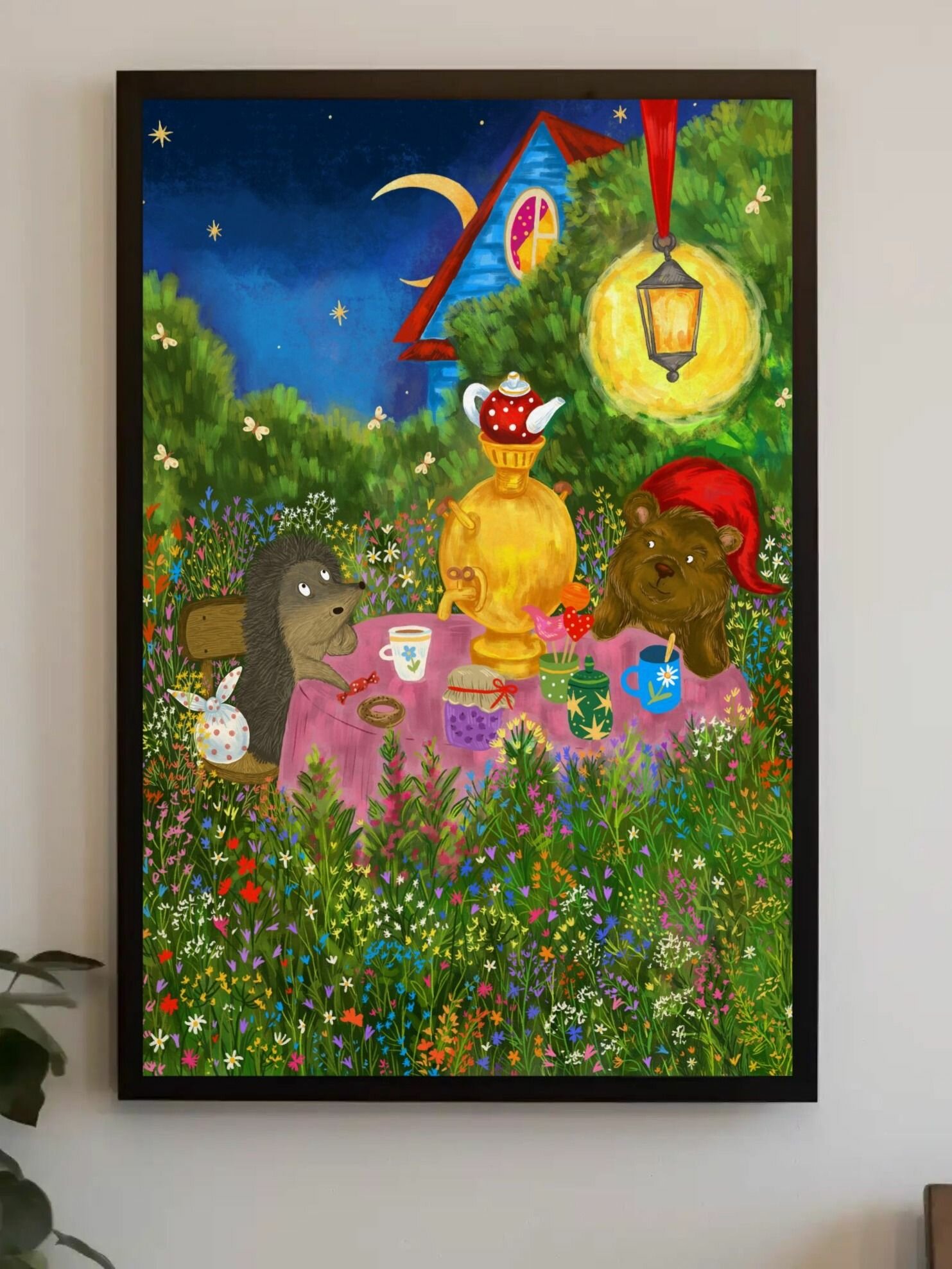 Плакат Ежик в тумане. Постер ежик и медвежонок 30 см на 42 см