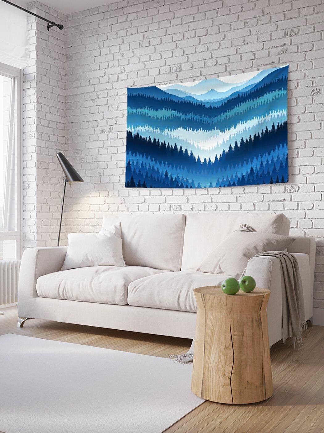 Фотопанно на стену тканевый горизонтальный "Птицы над горами", 150х200 см, JoyArty