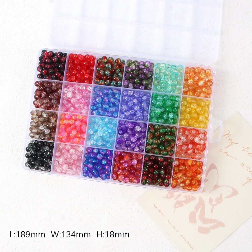 Набор акриловых бусин с кракле 14