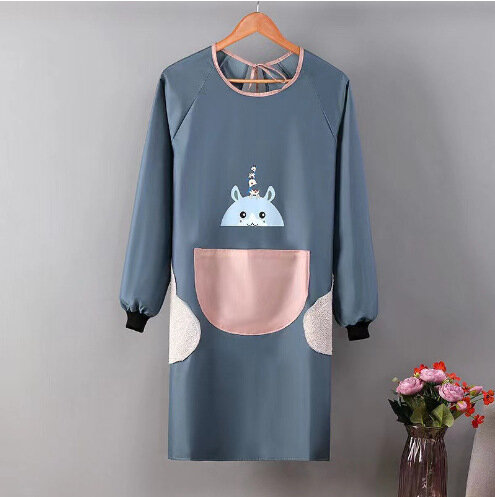 Кухонный фартук, легко очищаемый вручную, масло- и водонепроницаемый, с рукавами, обеспечивающий полную защиту тела, фартук с обратной застежкой, увеличенного размера и толщины, комбинезон с длинными рукавами.