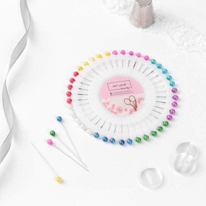 Булавки для закалывания Ромашка , d 8 см, 40 игл, 38 мм, цвет микс