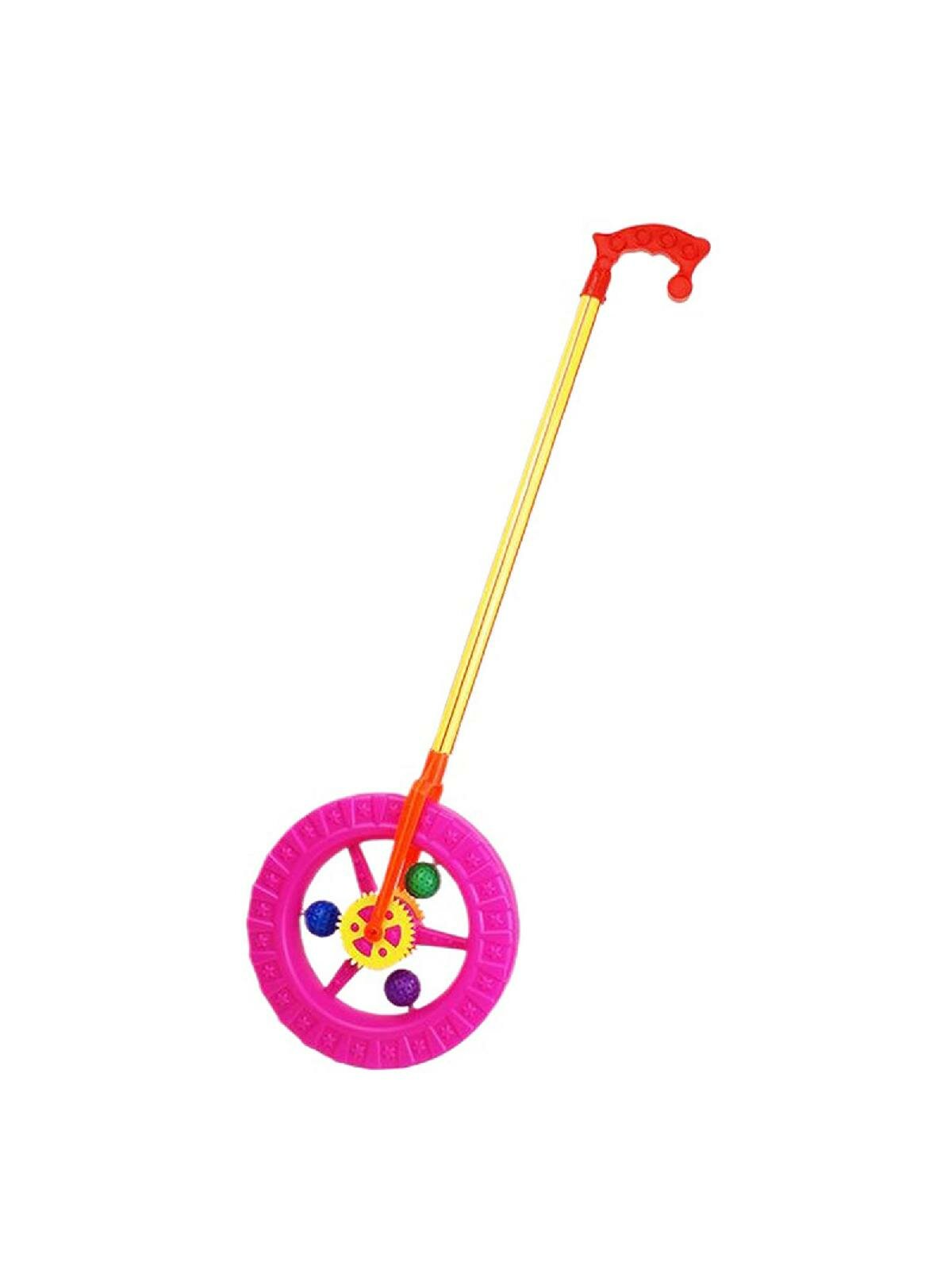 Детская крупноколесная одноколесная тележка-толкатель (случайный цвет)