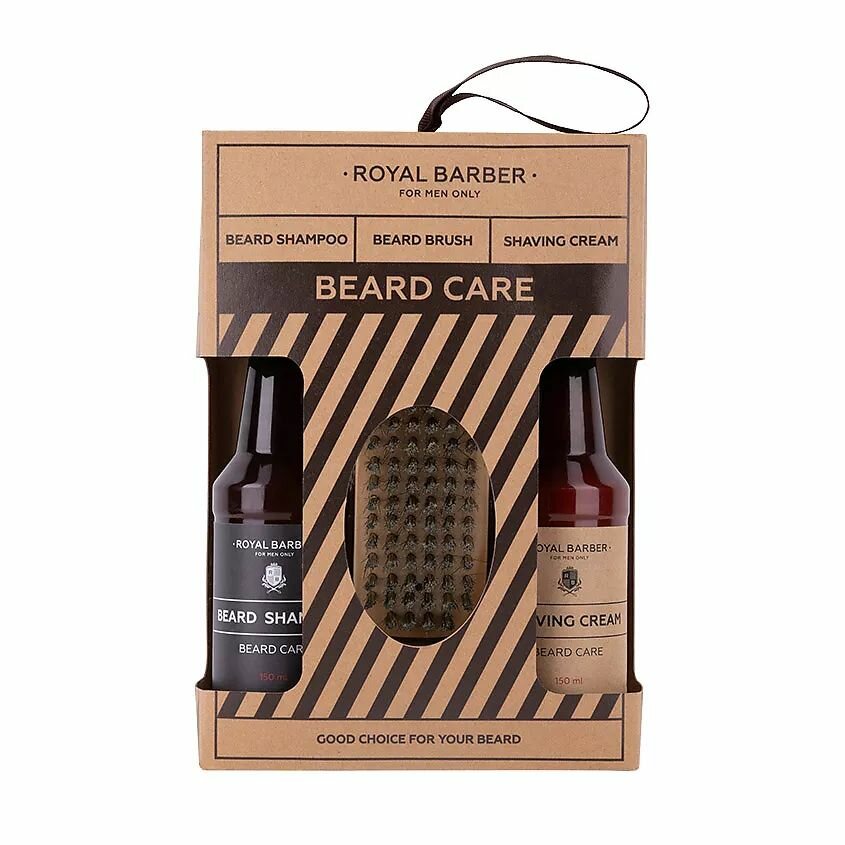 ROYAL BARBER Набор Beard care, 2 х 150 мл + 1 шт