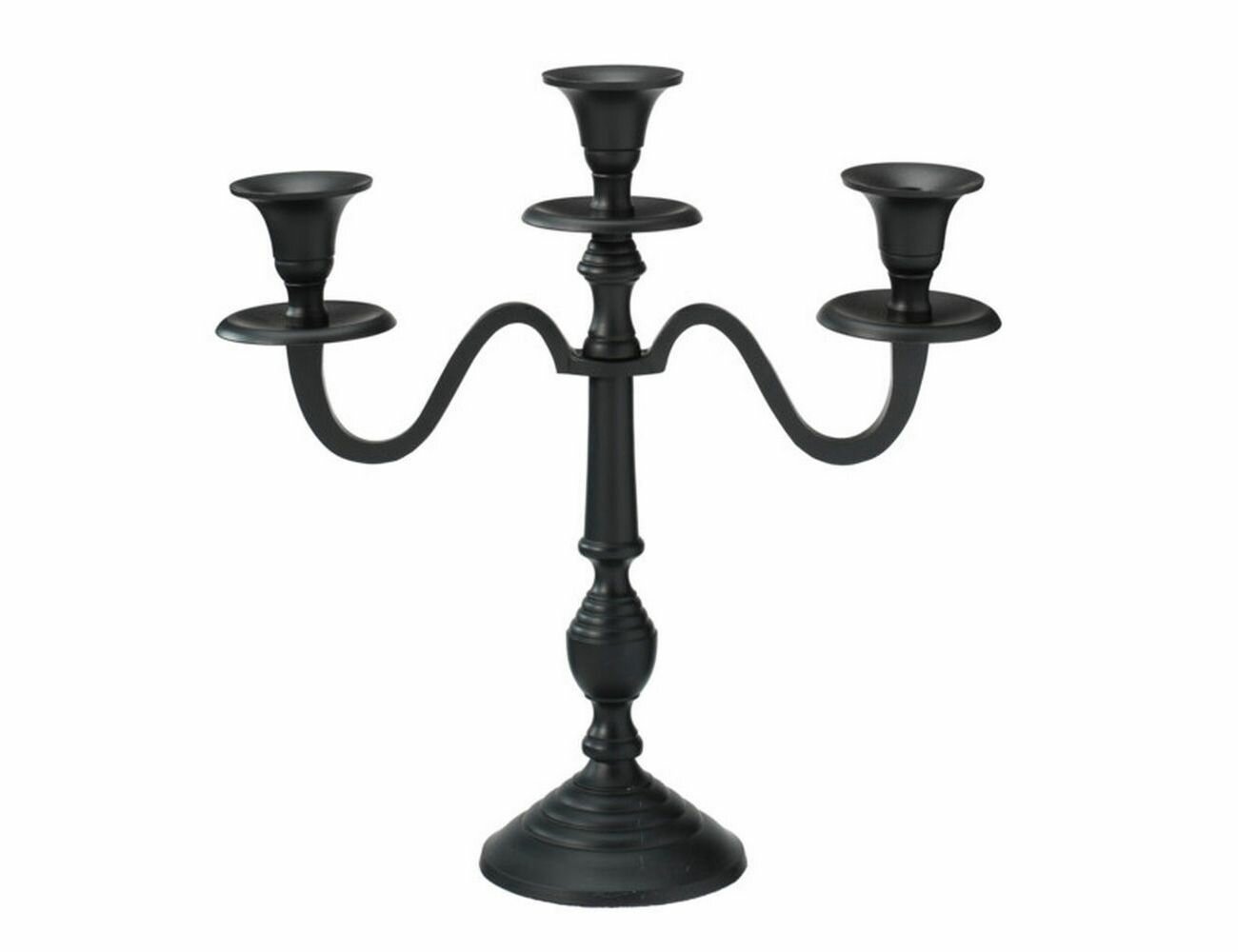 Канделябр этруа на 3 свечи, металл, чёрный, 30 см, Koopman International A67102410-1