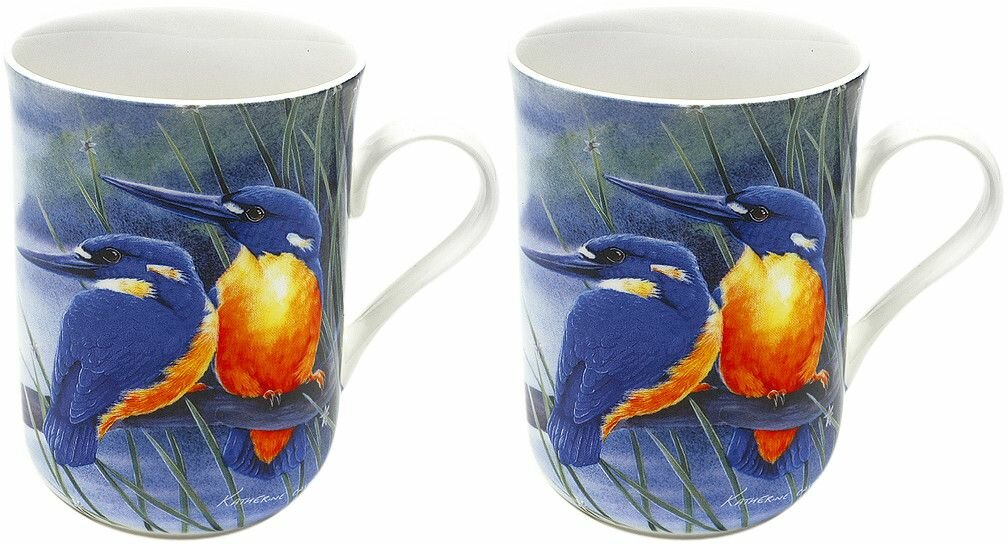 Набор из 2 кружек Maxwell & Williams Птицы Австралии 300 мл, костяной фарфор, чашки для чая и кофе 2 шт