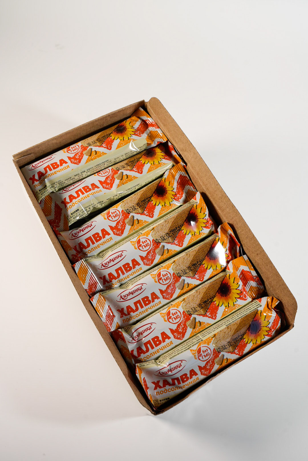 Халва подсолнечная батончик Азовчанка, 50 г/21 шт/