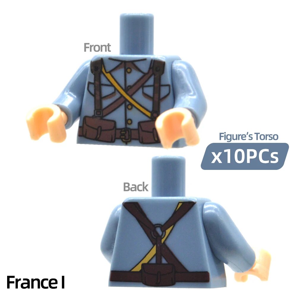 Торсо LEGO France WW2, 10 шт.