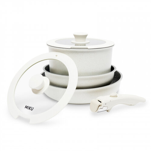 Набор посуды 5 в 1 Miku со съемной ручкой (ACC-SPTS-WHT), цвет белый