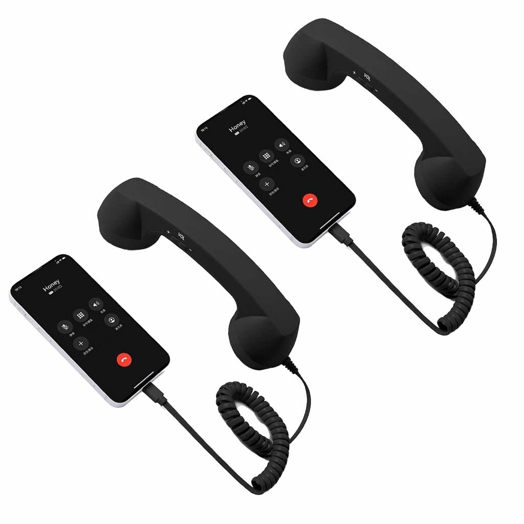 2 штуки ретро-телефонной трубки-черный-упаковка из штук