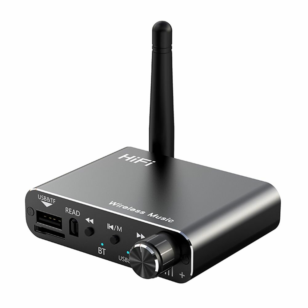 Bluetooth-приёмник 5.4 для автомобиля, алюминиевый, с USB и TF-картой