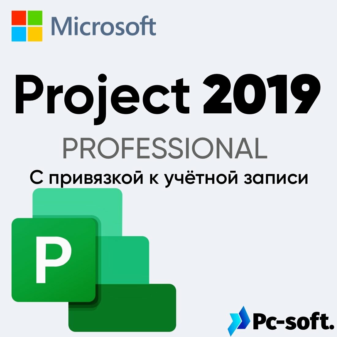 Microsoft Project Professional 2019, ключ, привязка к учетной записи Microsoft, 1 ПК