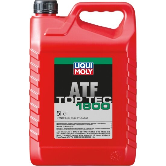 Трансмиссионное масло Liqui Moly Top Tec ATF 1800 для АКПП HC-синтетическое 5 л