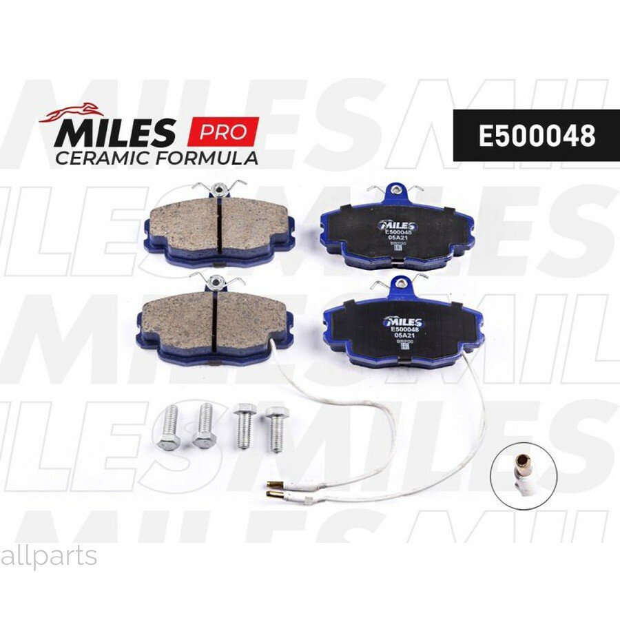 MILES E500048 Колодки тормозные RENAULT LOGAN 04-/SANDERO 08-/CLIO 91- передние с датчиком Ceramic