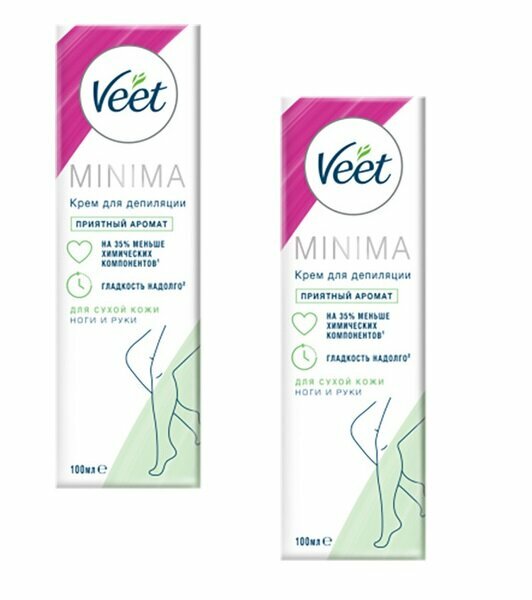 Крем Veet Minima для депиляции для сухой кожи, 100мл 2шт