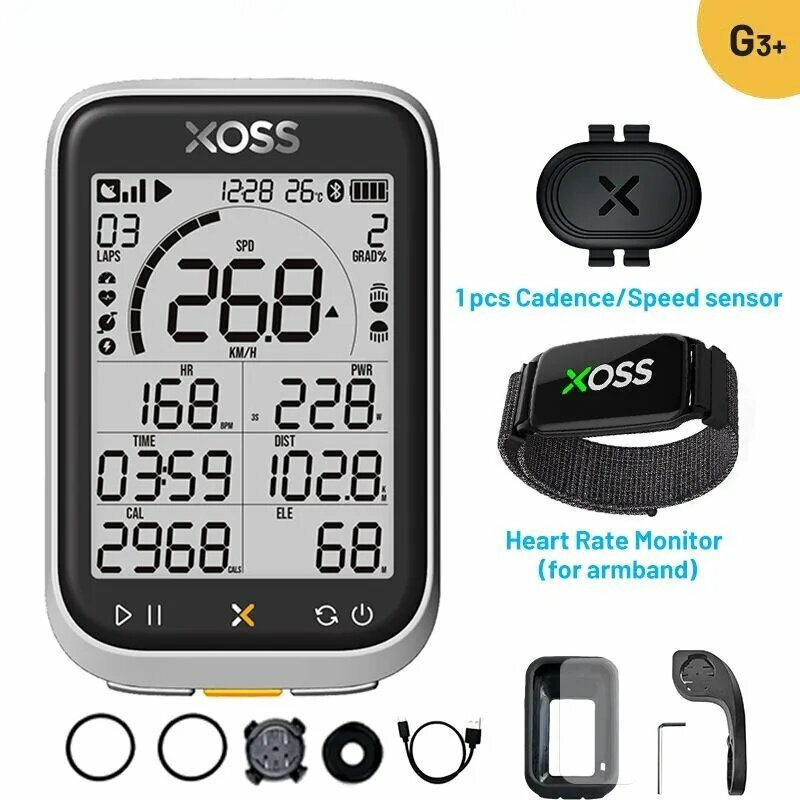XOSS G3 + Велосипедный компьютер беспроводный водонепроницаемый IP67 GPS 2,8 дюймовый ЖК G3 Plus тахометр
