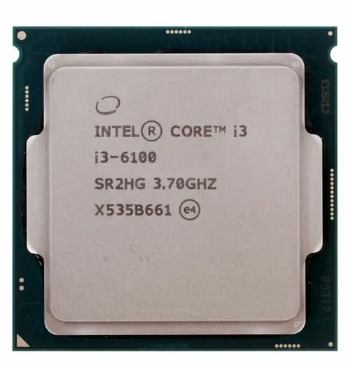 Процессор Intel Core i3-6100 (CM8066201927202) OEM - LGA 1151, 2 х 3.7 ГГц, L2 - 512 КБ, L3 - 3 МБ, 2хDDR3L, DDR4-2133 МГц, Intel HD Graphics 530, TDP 51 Вт