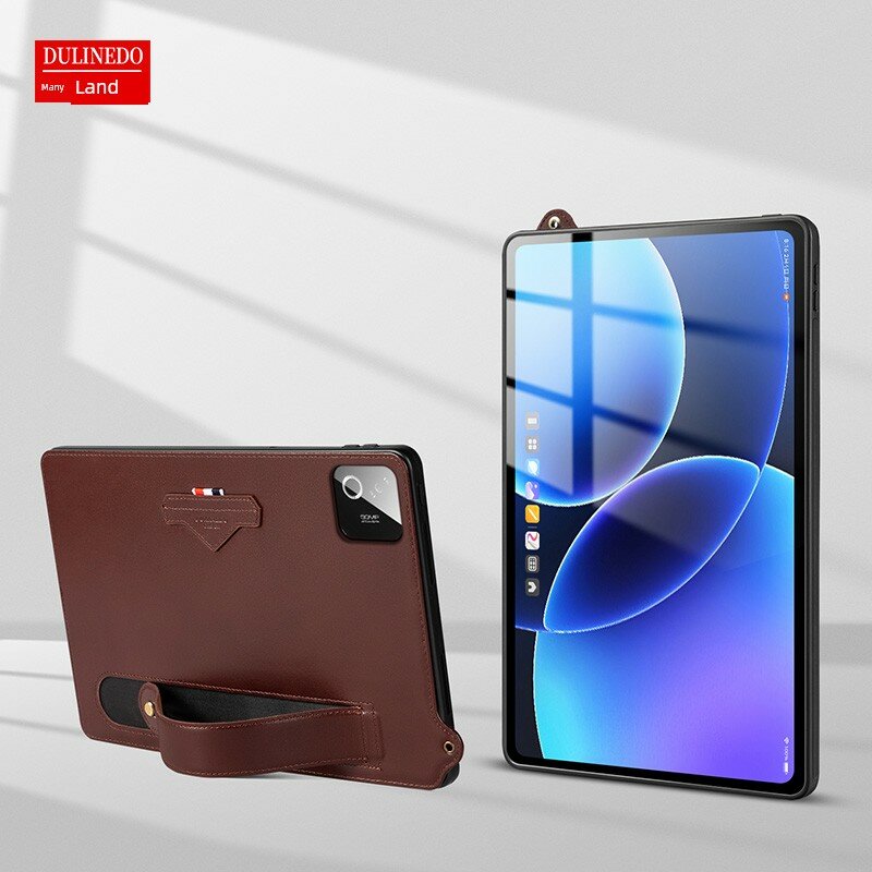 Чехол для Xiaomi Pad 8/8 Pro 11,2 дюйма из кожи с ремешком и подставкой, кофейный