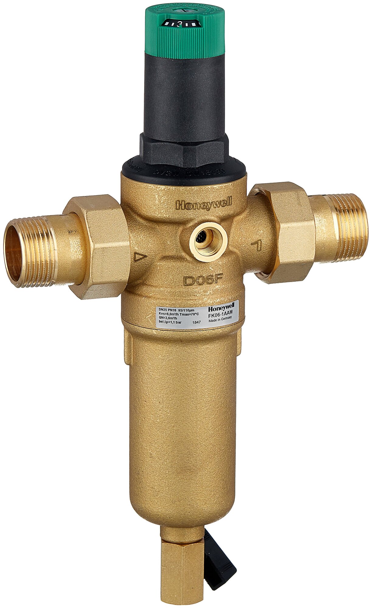 Фильтр механической очистки Resideo Braukmann FK 06 1" AAM муфтовый (НР/НР), латунь