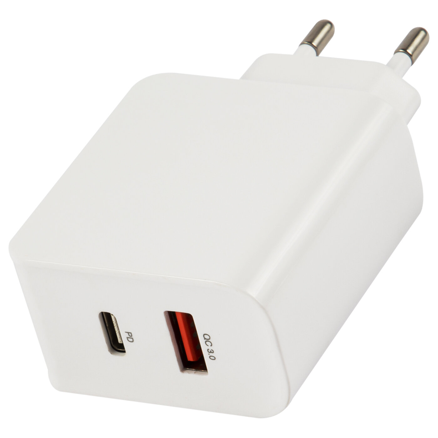 Сетевое зарядное устройство 1USB +1 Type-C 3A/СЗУ/Зарядное устройство для телефона/Быстрая зарядка сетевая QC 3.0/Быстрая зарядка сетевая PD 30W/Адаптер питания/Переходник/Сетевой блок питания белый