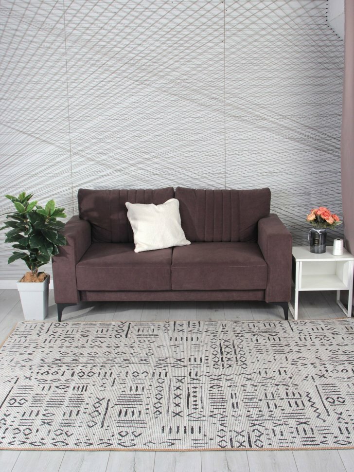 Ковер AB739E - BEIGE / BLACK - Прямоугольник - коллекция LAVIN (1.6 х 2.3 м)