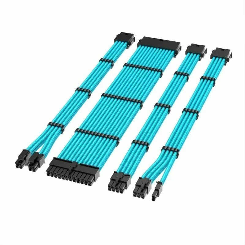 Сетевой кабель питания ATX 24-pin/EPS 4-pin, 0.3 м, голубой