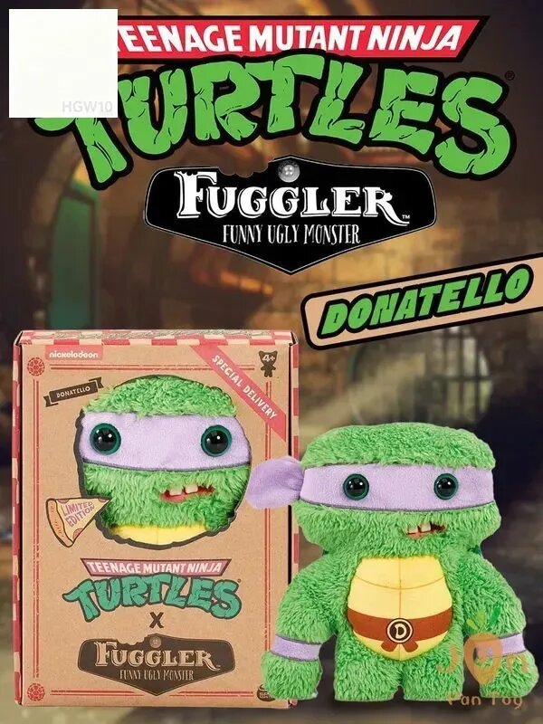Плюшевые игрушки Fuggler Teenage Mutant Ninja Turtles Donatello / детские игрушки Черепашки-ниндзя-мутанты с фиолетовой маской для глаз, подходящая в качестве подарок на день рождения