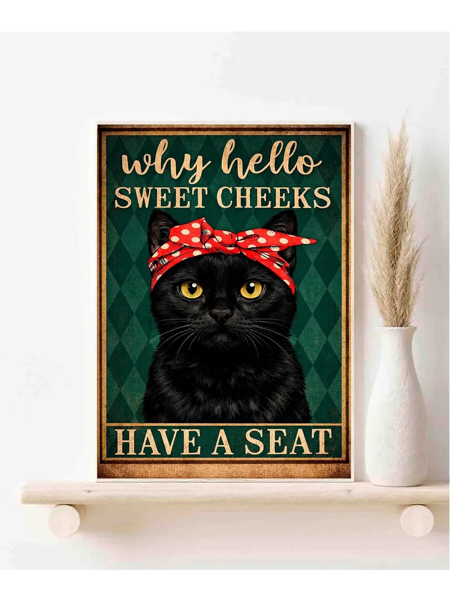 Бомбейская кошка, Why Hello Sweet Cheeks, Плакат 30x42см