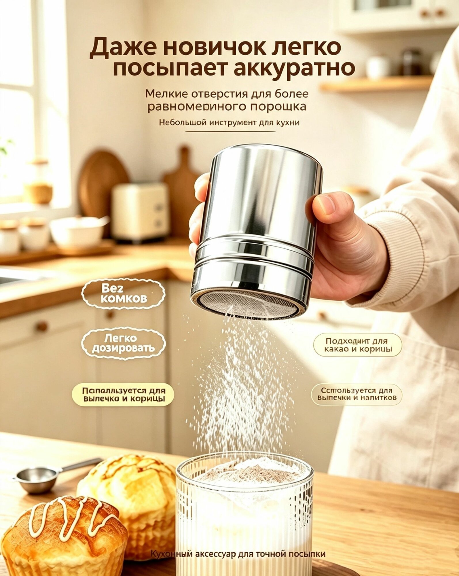 Диспенсер для сыпучих продуктов 110 мл нержавеющая сталь дозатор для сыпучих нержавейка