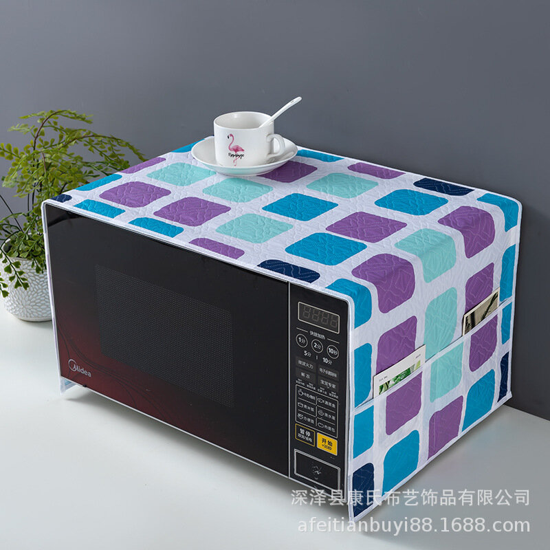 Сине-фиолетовая клетка для микроволновки, 100x34 см, кухонная защитная накидка от масла для духовки и микроволновки