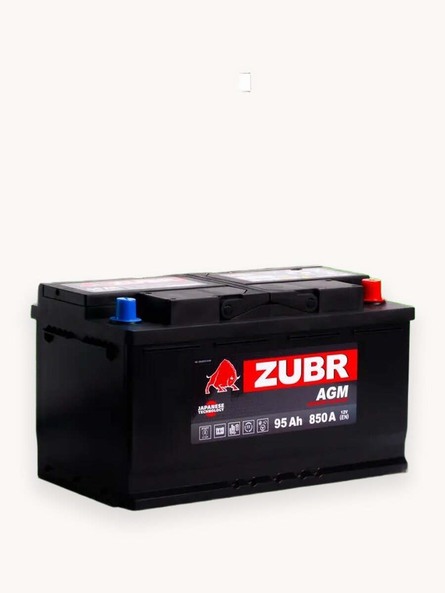 Аккумулятор автомобильный ZUBR 95 Ач 850А обратная полярность AGM