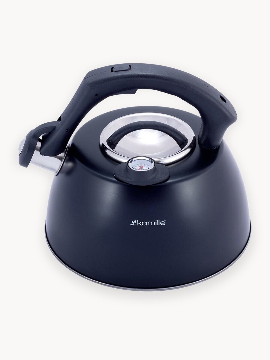 Чайник 3л из нержавеющей стали со свистком и термометром