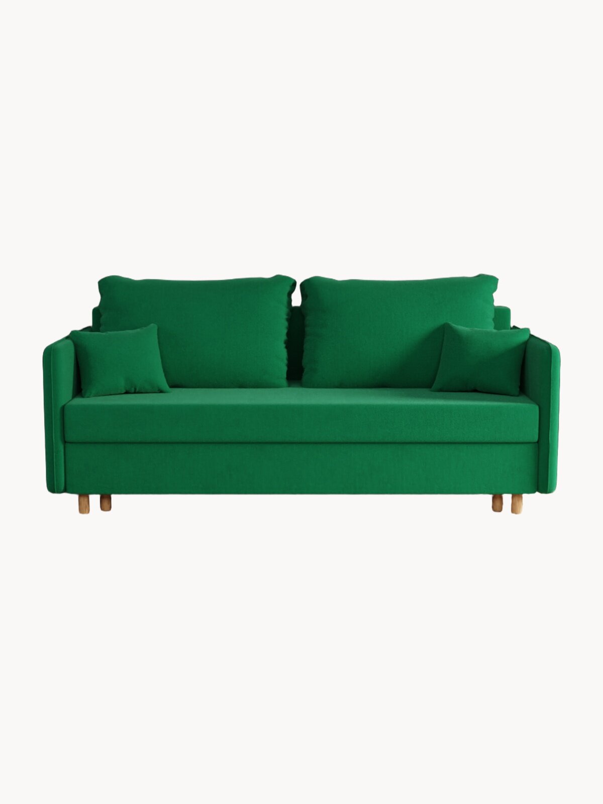 Диван, диван-кровать, диван раскладной "Комфорта" ППУ, Велютта люкс 33, размеры 210х80х100, зеленый