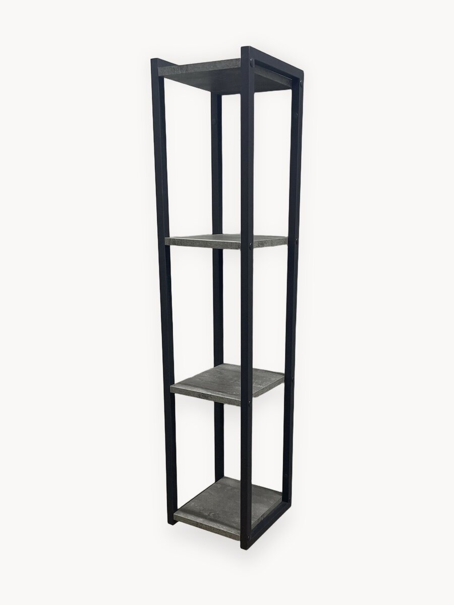 Настенная полка в стиле лофт "Дуб эвок прибрежный", ЛДСП, металл, 4 секции, скрытое крепление