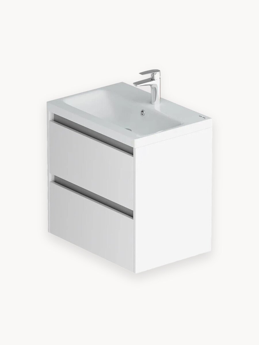 Тумба с раковиной AM.PM Pulse 60 см, подвесная, 2 ящика, soft close, эмаль