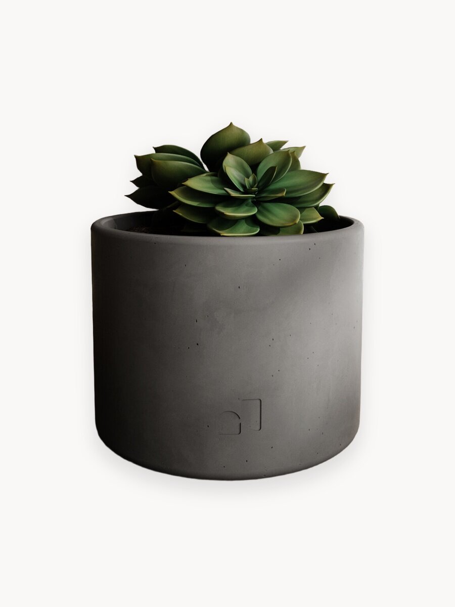 Кашпо для цветов и суккулентов Bordeaux XS темно-серое матовое 0,28 л. 9*7см
