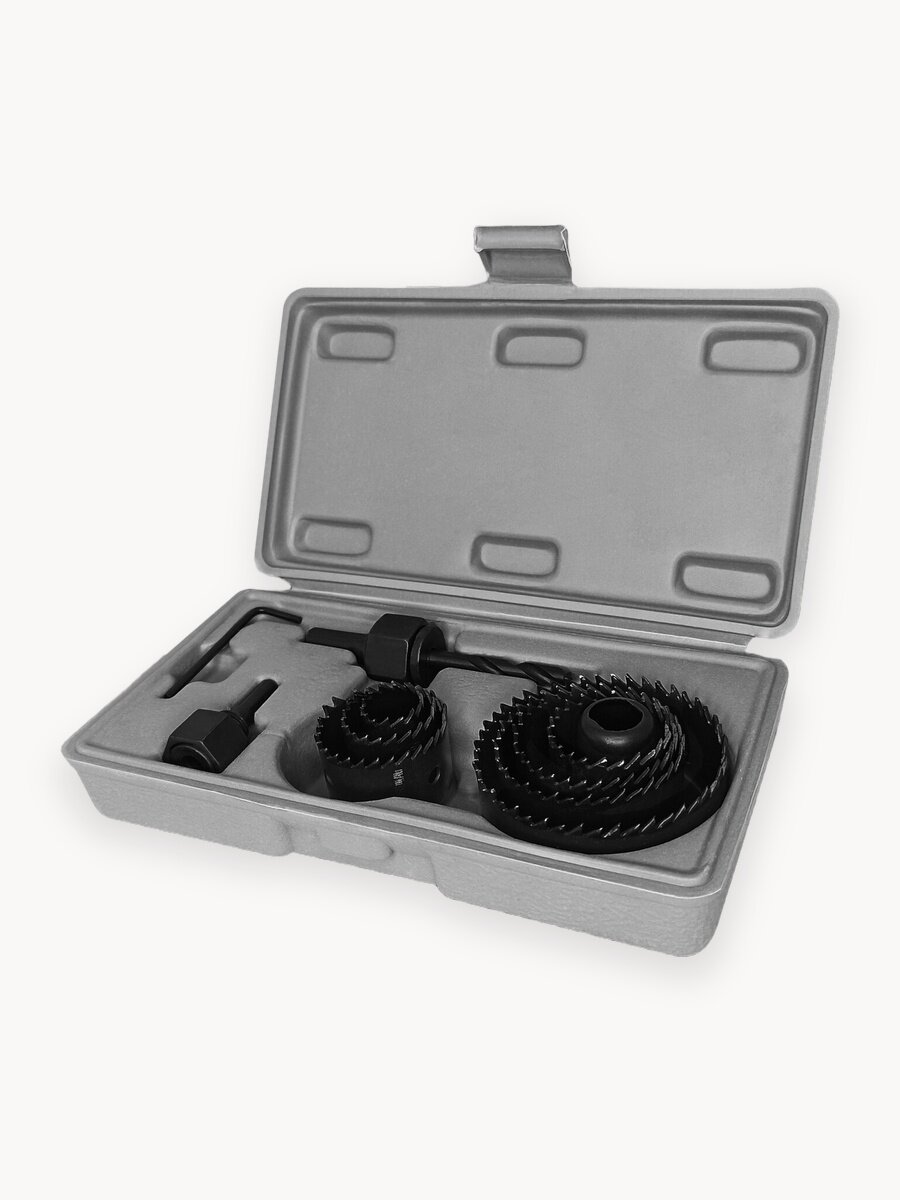 Набор кольцевых пил коронок по дереву 11шт (19, 22, 29, 32, 38, 44, 51, 67 мм)