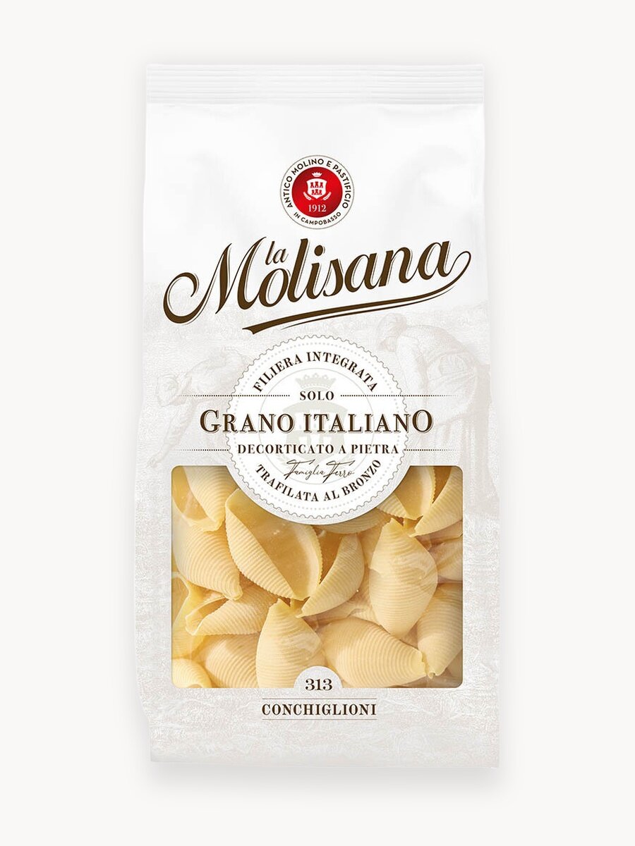 Макароны La Molisana Conchiglioni Ракушки рифленые гигант № 313, 500 г