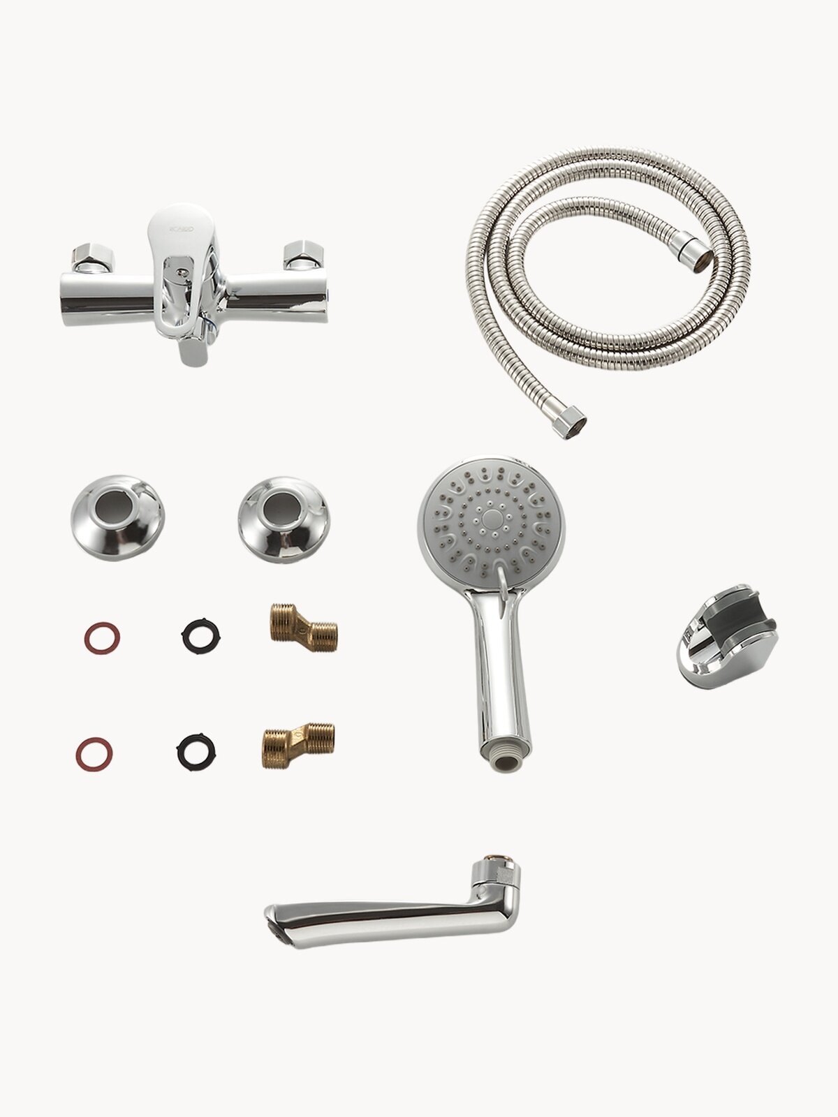 Смеситель для ванны с душем с коротким поворотным изливом, для душевой кабины RICARDO R3024-1, цвет: хром