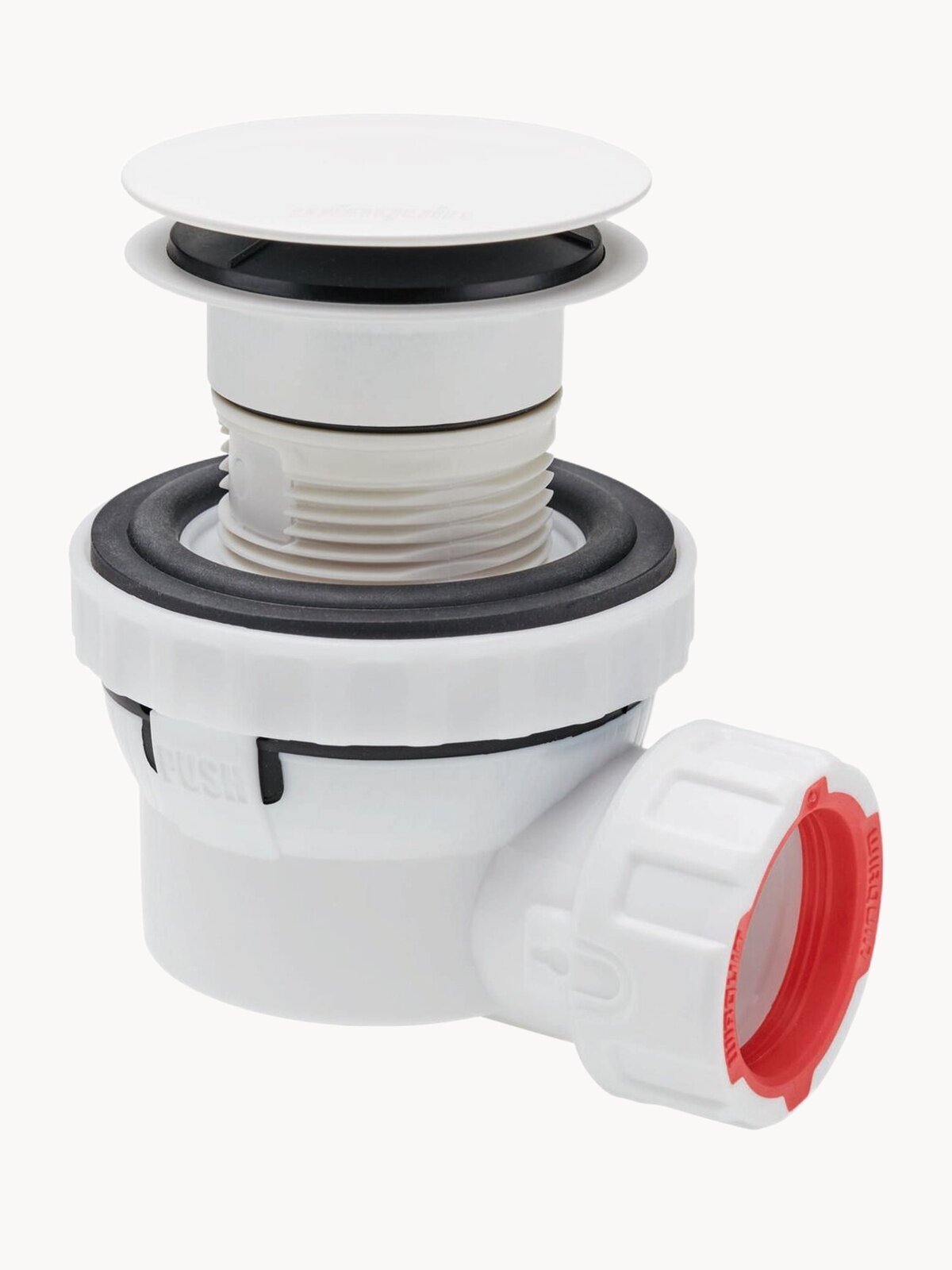 Сифон для раковины NANO 6.7 WIRQUIN с возможностью прочистки сверху сухой затвор выход 32 мм цвет белый