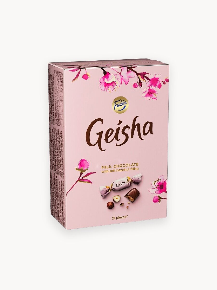 Конфеты FAZER Geisha из молочного шоколада с нежной начинкой из орехового пралине /картон/ /150г