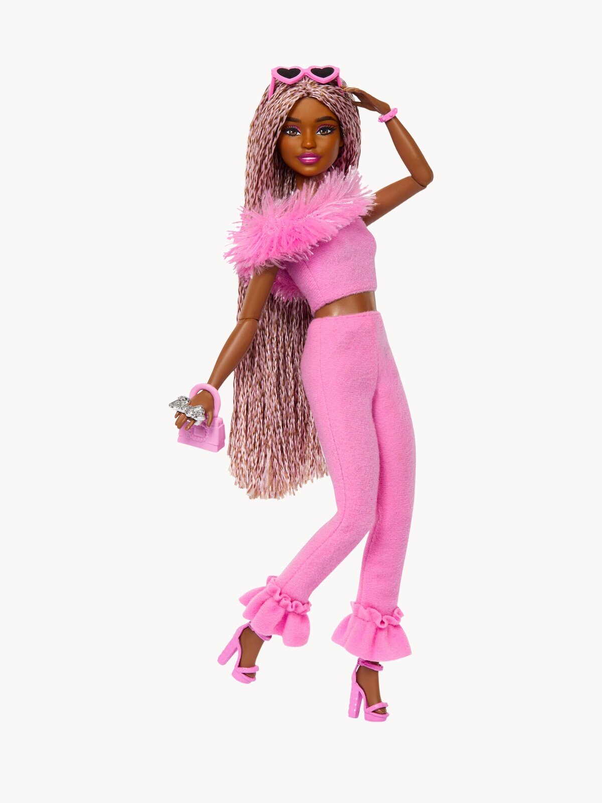 Кукла Mattel Barbie Deluxe Style в нежно-розовом комбинезоне HYV28, 29 см