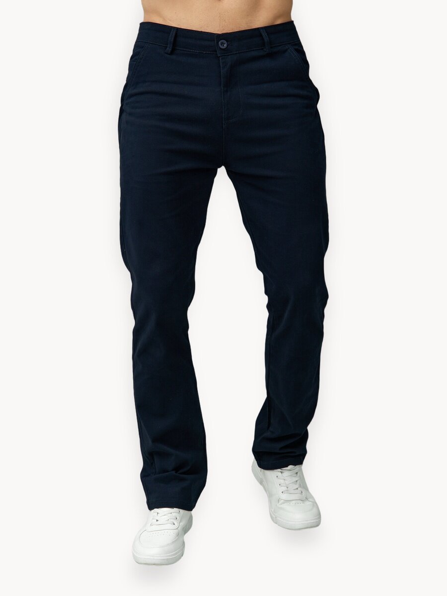 Брюки чинос полуклассические темно-синие