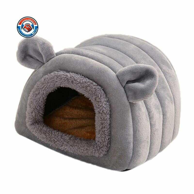 Мягкий полузакрытый домик для хомяков и мелких грызунов, тёплая плюшевая лежанка с водонепроницаемым дном, уютное укрытие для морской свинки, шиншиллы, ежа