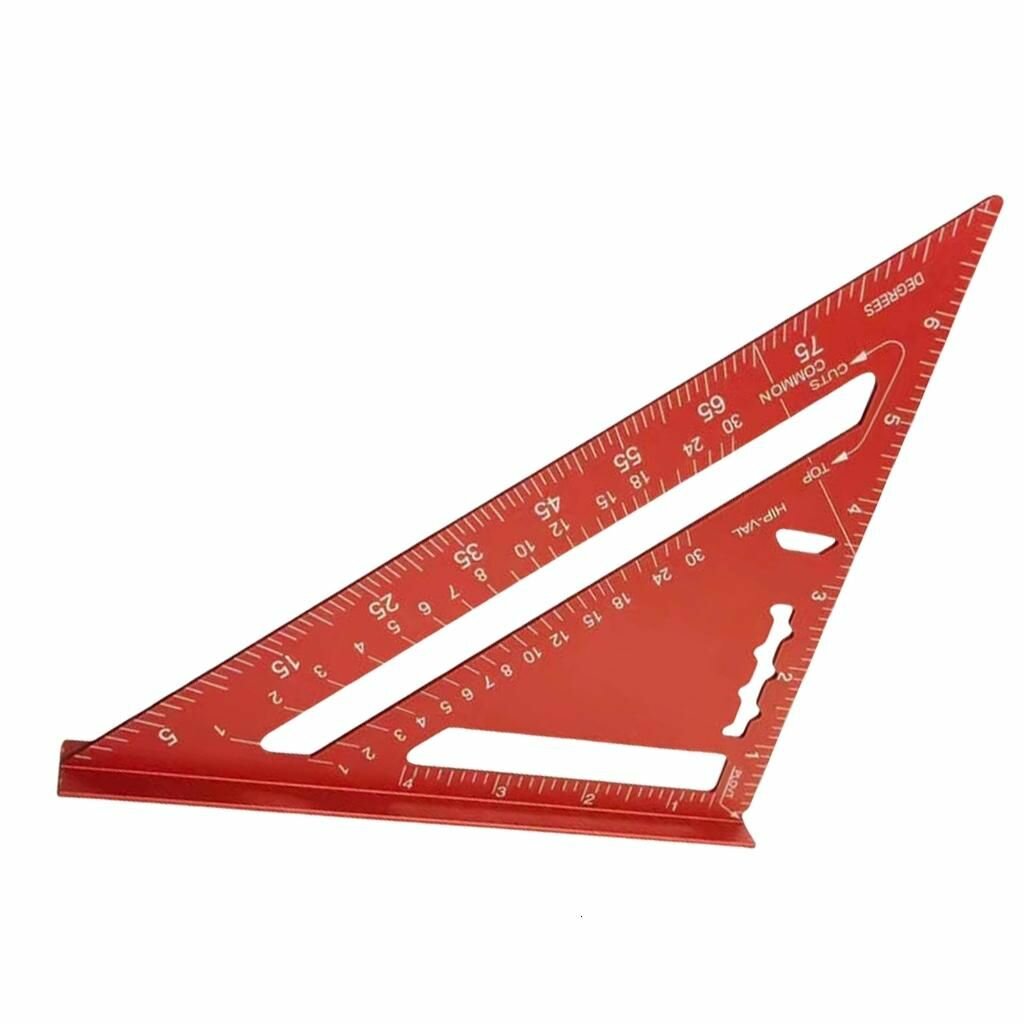 Малка, Тонкая 7-дюймовая треугольная линейка-красный дюйм