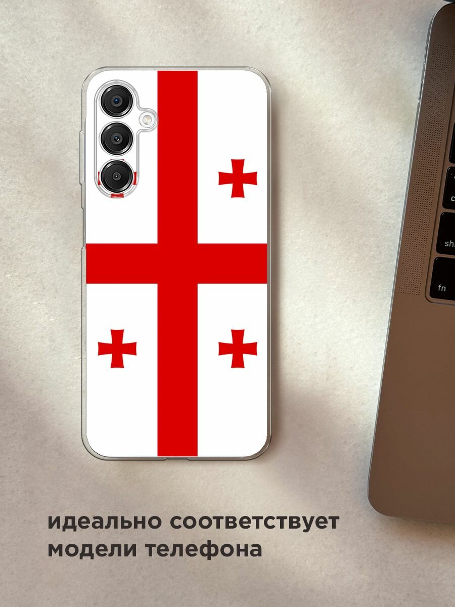 Чехол на Samsung Galaxy A16 / Самсунг А16 с принтом "Флаг Грузии" — фото 1