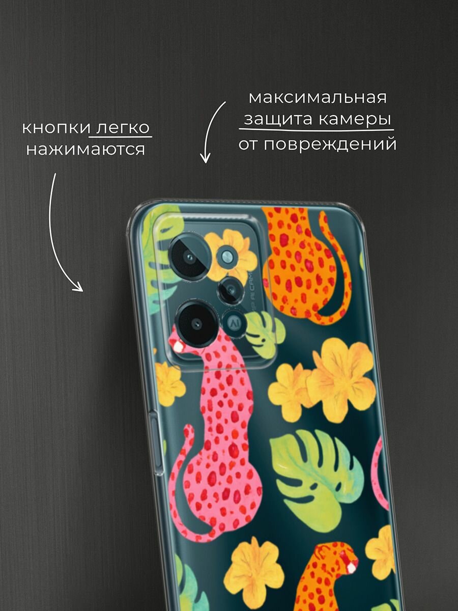 Чехол на Realme C31 / Реалми C31 с принтом "Экзотика", прозрачный — фото 1